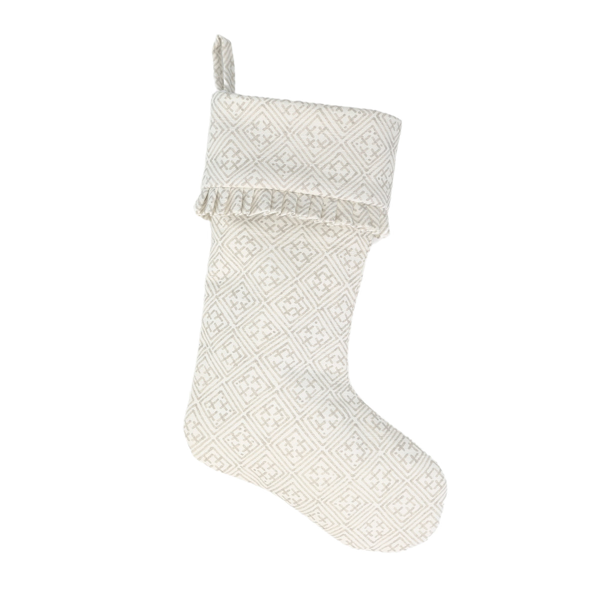Thibaut Laos Beige Holiday Stockings with Ruffles by Stuck on Hue